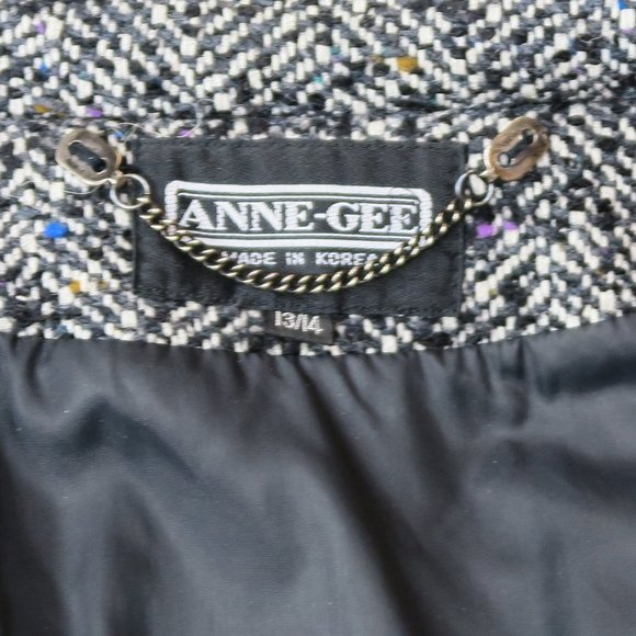 Anne-Gee | Jackets & Coats | Vintage 8s Annegee Tweed Coat With Leather Accents | Poshmark